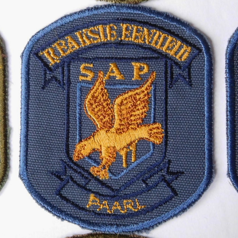 SAP South Africa Police 11 Reaction Unit PAARL Arm Cloth Badge BLUE ...