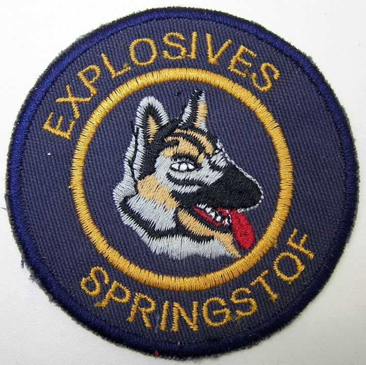 SAP South Africa Police EXPLOSIVES DOG HANDLER SPRINGSTOF Cloth PATCH ...